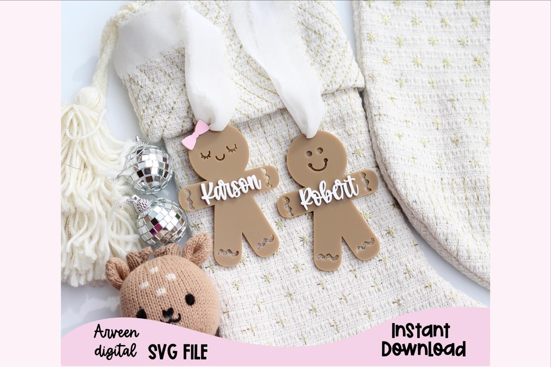 Gingerbread Tag SVG, Gingerbread Ornament SVG, Digital Download ...