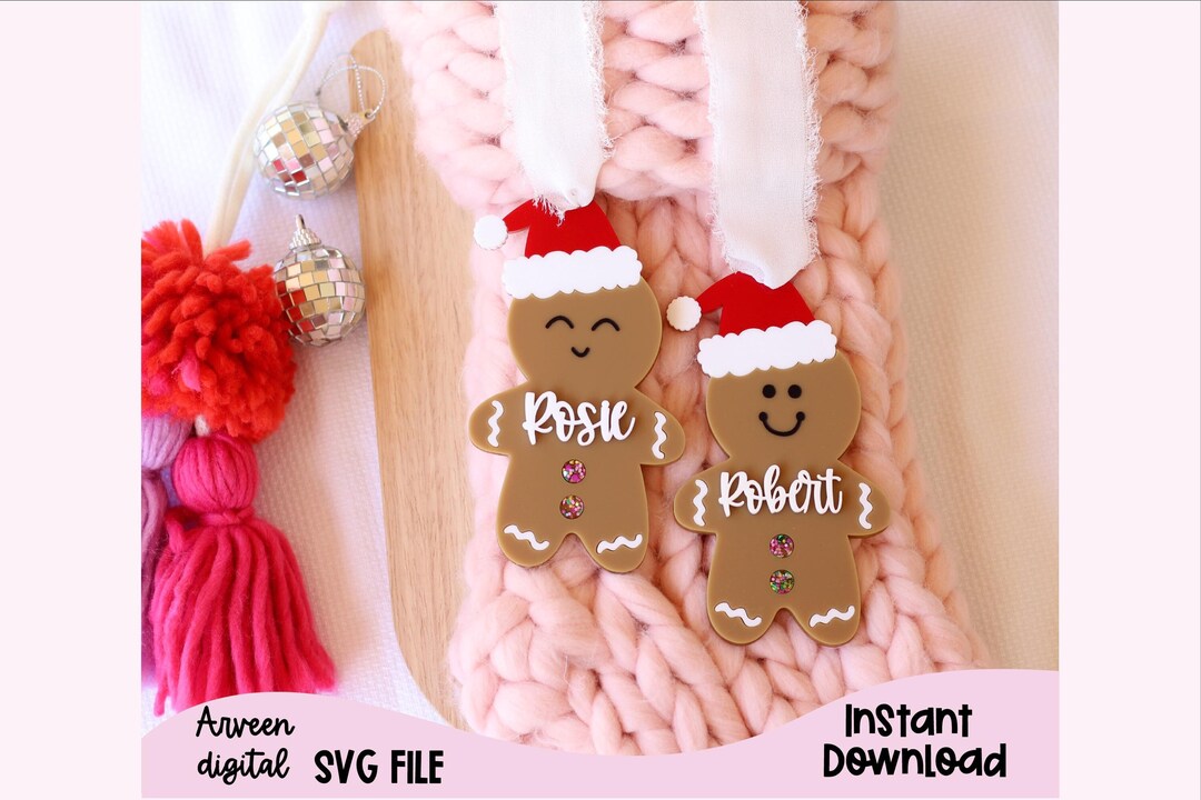 Gingerbread Tag SVG File, Gingerbread Ornament SVG, Gingerbread ...