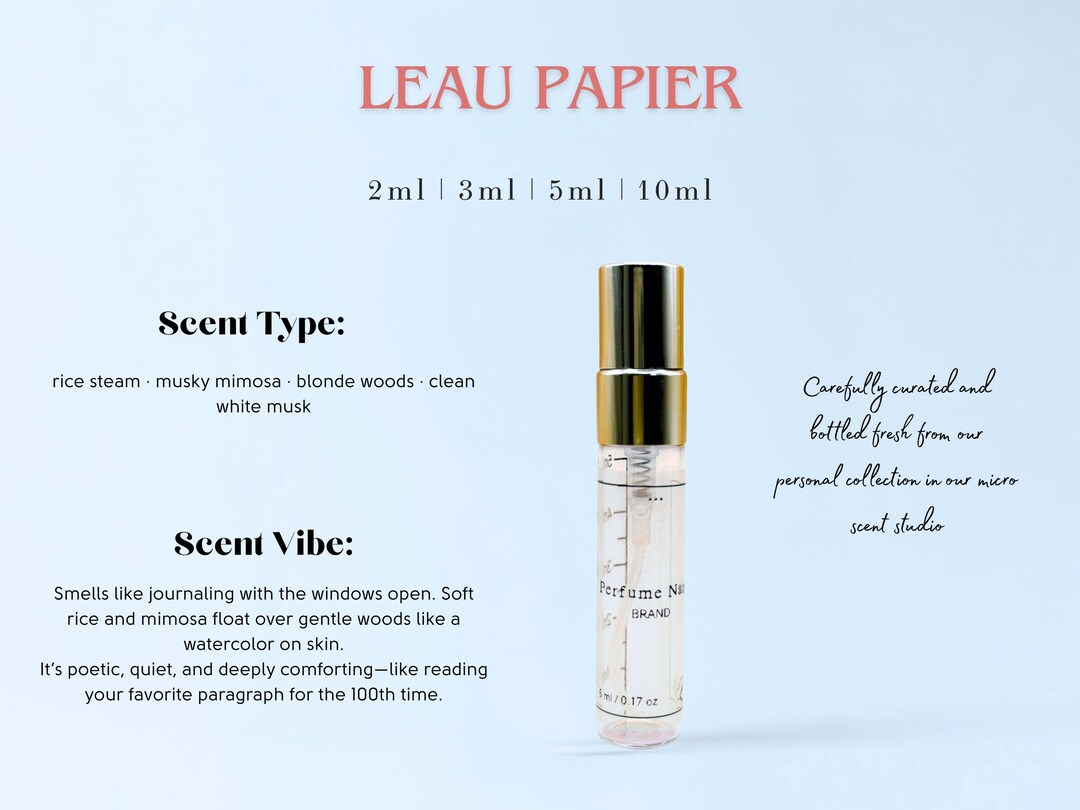 Leau Papier Perfume Sample | Cozy Paper Scent | Sesame Steamed Rice ...