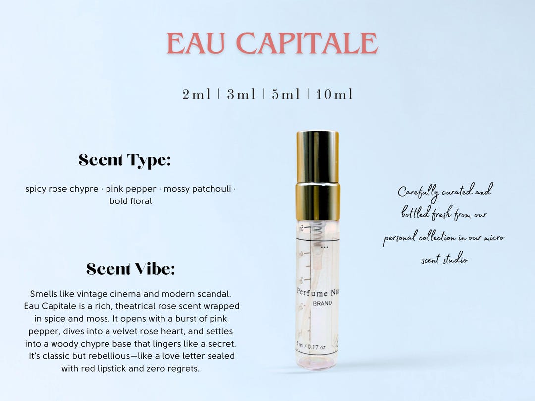 Eau Capitale Perfume Sample | Rose Chypre Fragrance Decant | Spicy ...