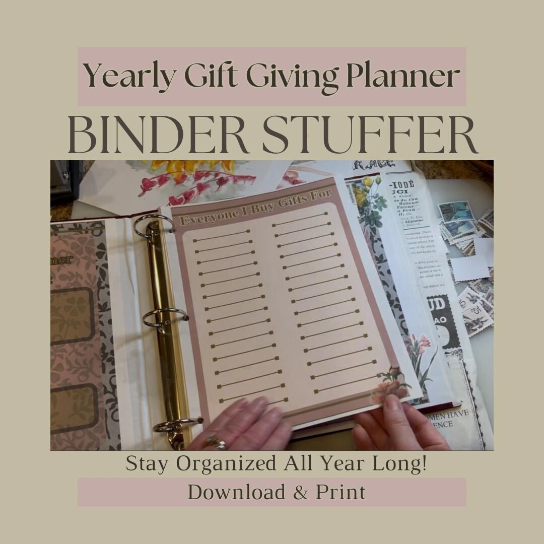 Yearly Gift Giving Planner Printable Pages binder Stuffer. Download and ...