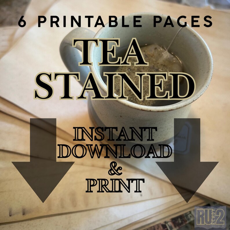 6 Tea Stained Printable Pages! Download and Print for Junk Journaling ...