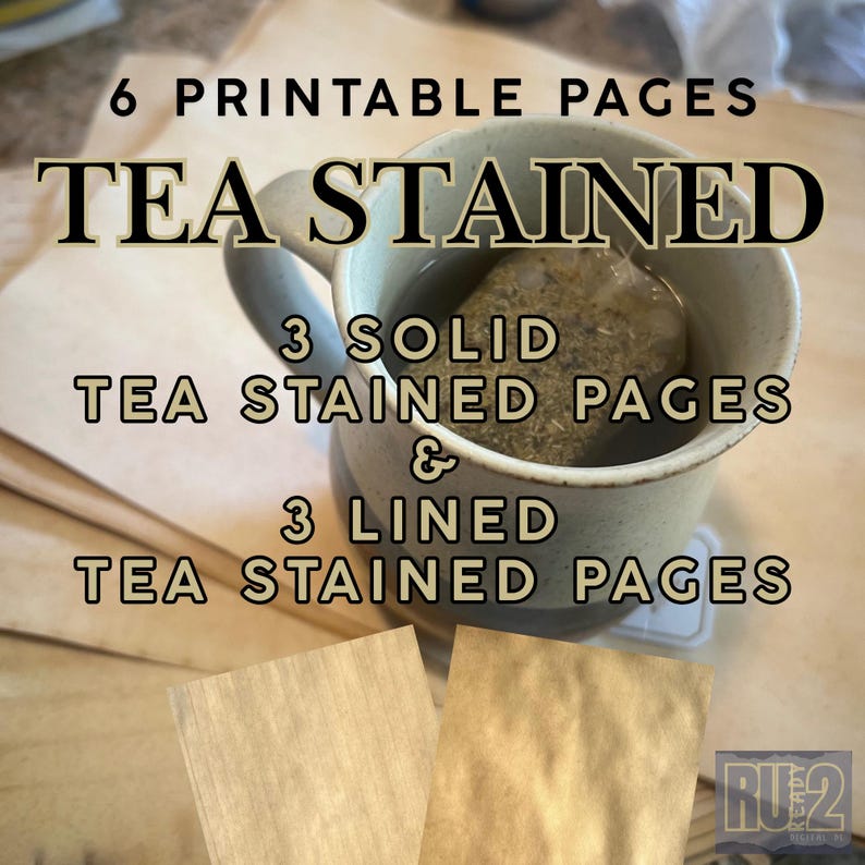 Tea Stained Printable Pages: Junk Journal & Scrapbook (digital Download ...
