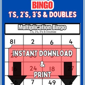 Multiplication Facts Bingo: 1's, 2's, 3's & Doubles (printable) - Etsy