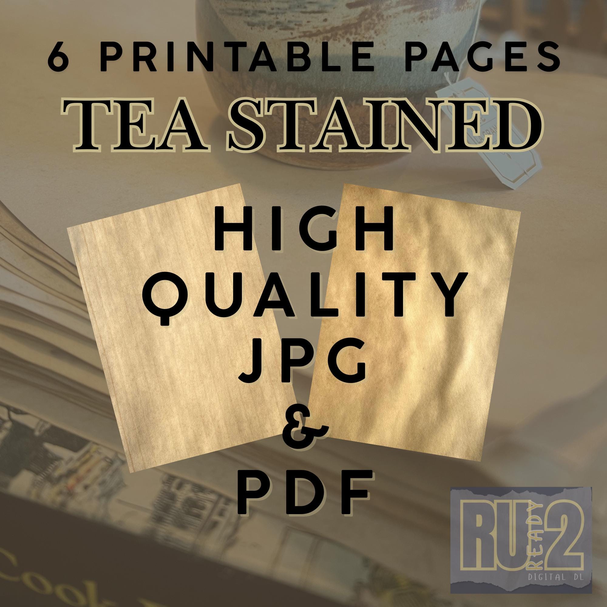 Tea Stained Printable Pages: Junk Journal & Scrapbook (digital Download ...