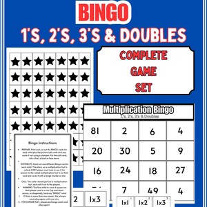 Multiplication Facts Bingo: 1's, 2's, 3's & Doubles (printable) - Etsy