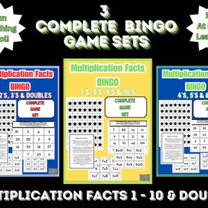 Multiplication Facts BINGO Bundle Printable Pages for Teachers and Fun ...
