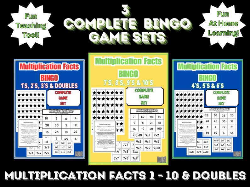 Multiplication Facts BINGO Bundle! Printable Pages for Teachers and Fun ...