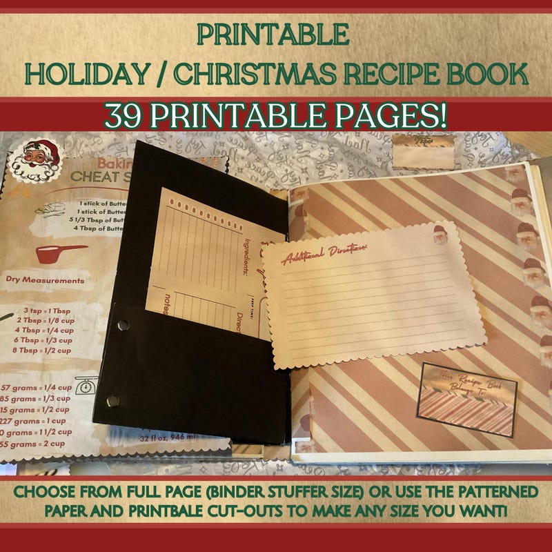 Recipe Book Template - Etsy