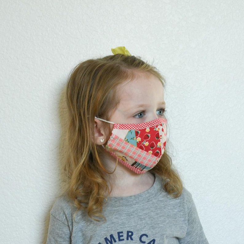 Girls Mask 3-5 Yr Old Face Mask Breathable Children 100% Cotton Two ...