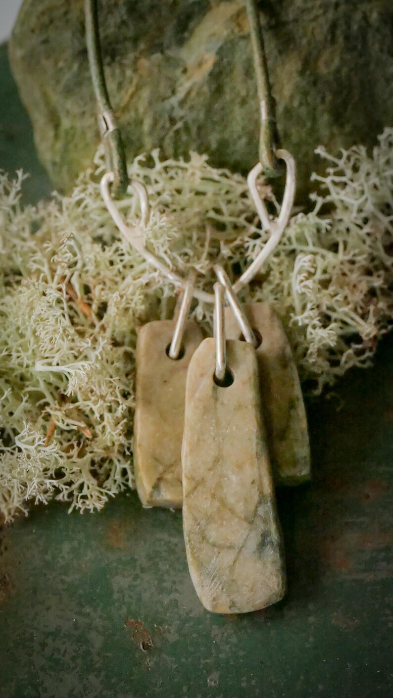Rock Necklace With Sterling Silver - Etsy