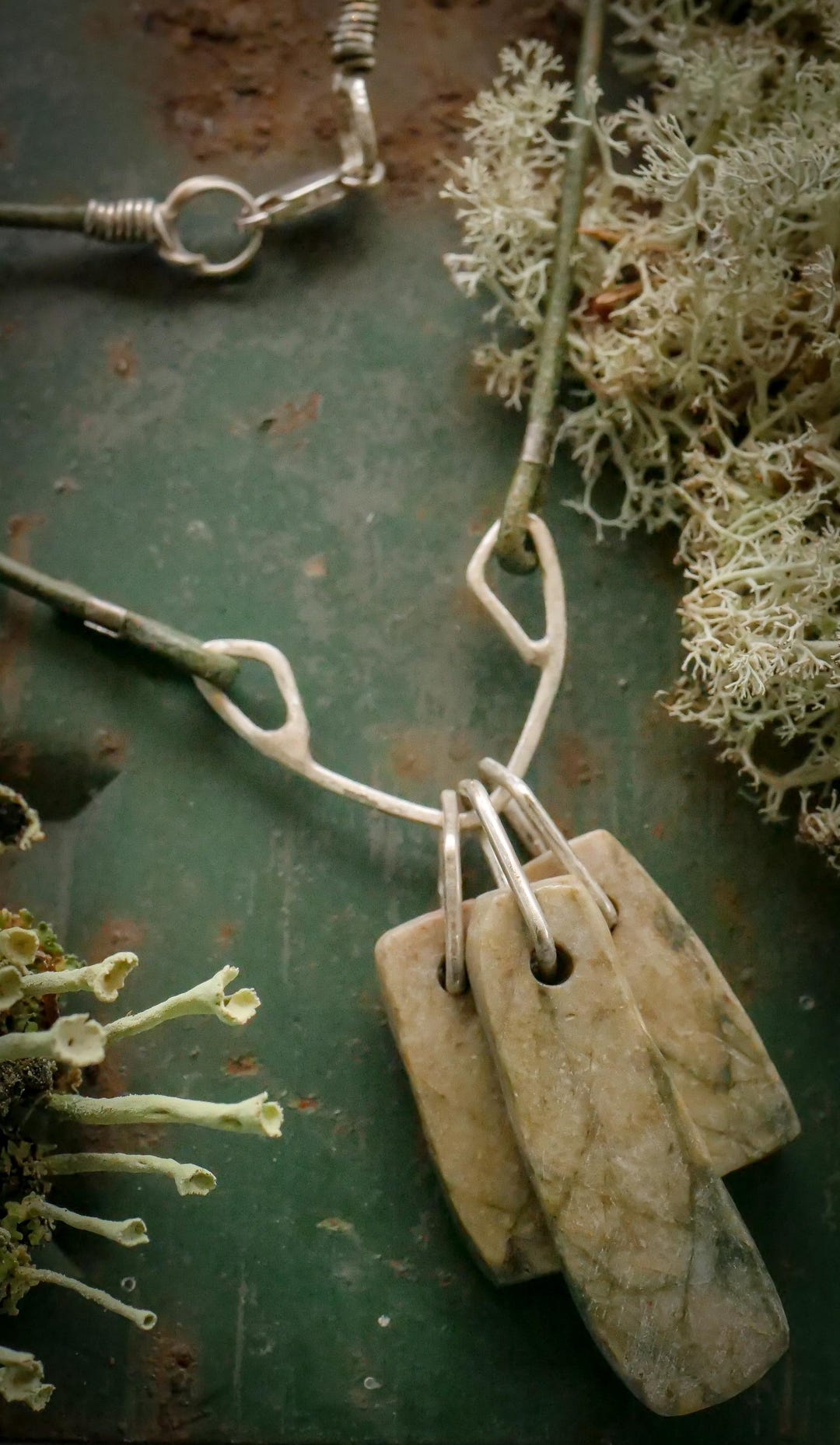 Rock Necklace With Sterling Silver - Etsy