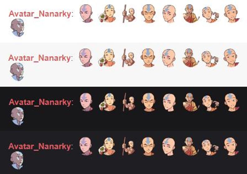 Avatar Aang Emote Pack Expressive Airbender Faces, Avatar the Last ...