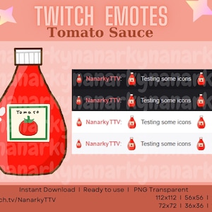 Cute Sauce Emotes for Discord & Twitch | Tomato Sauce | Food-themed ...