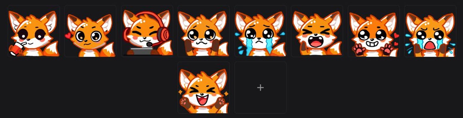Kawaii Fox 9 Emote Pack | Cute Digital Download | Adorable Fox Emotes ...