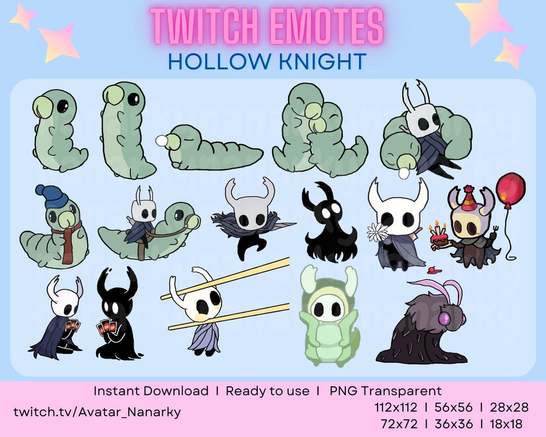 Hollow Knight Twitch Emote | Chibi Game Character Emote | Cute Hollow ...
