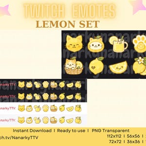 Kawaii Lemon Emotes Pack – Cute Twitch, Discord & Youtube Emoji Set ...