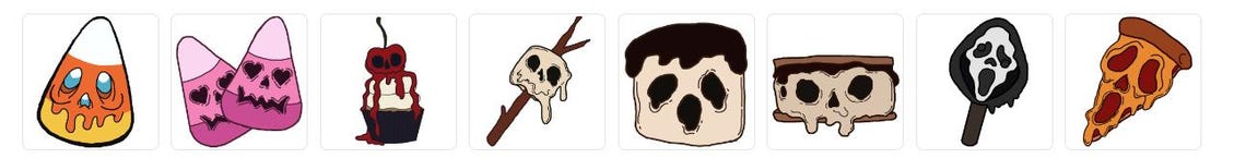 Spooky Halloween Treats Emote Pack: Horror Food for Twitch & Discord ...