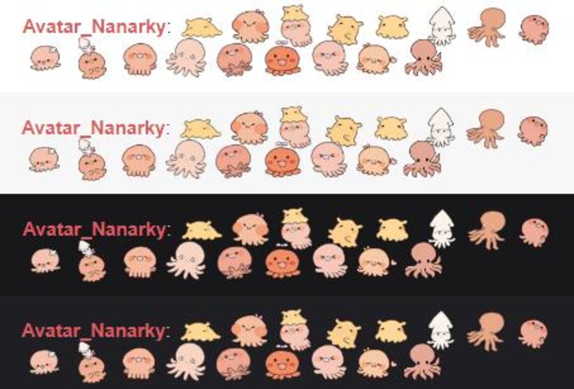 Kawaii Octopus Emotes: 17-piece Squid Emoji Set (digital Download) - Etsy
