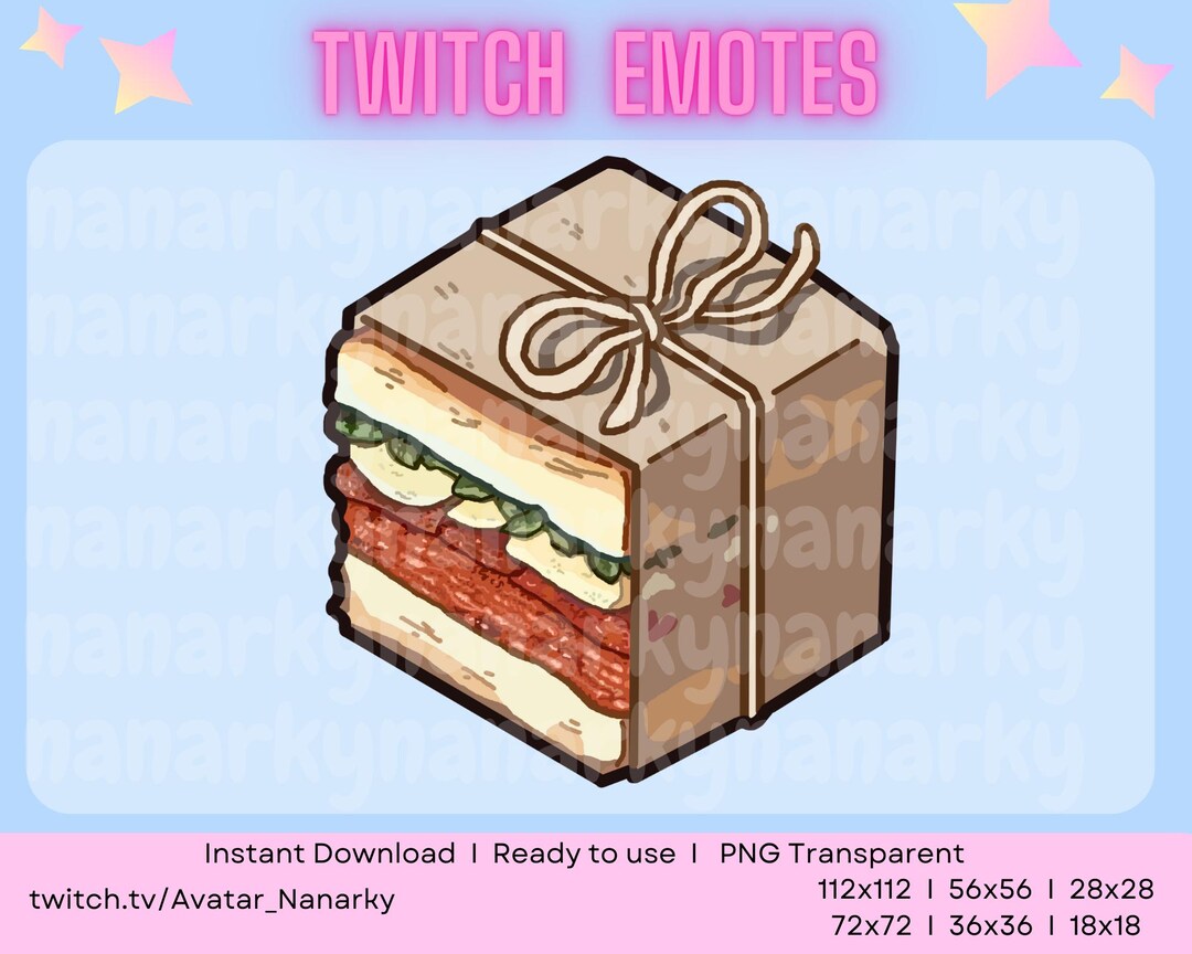 Gift Box Sandwich Emotes for Twitch & Discord - Fun Food Emotes for ...