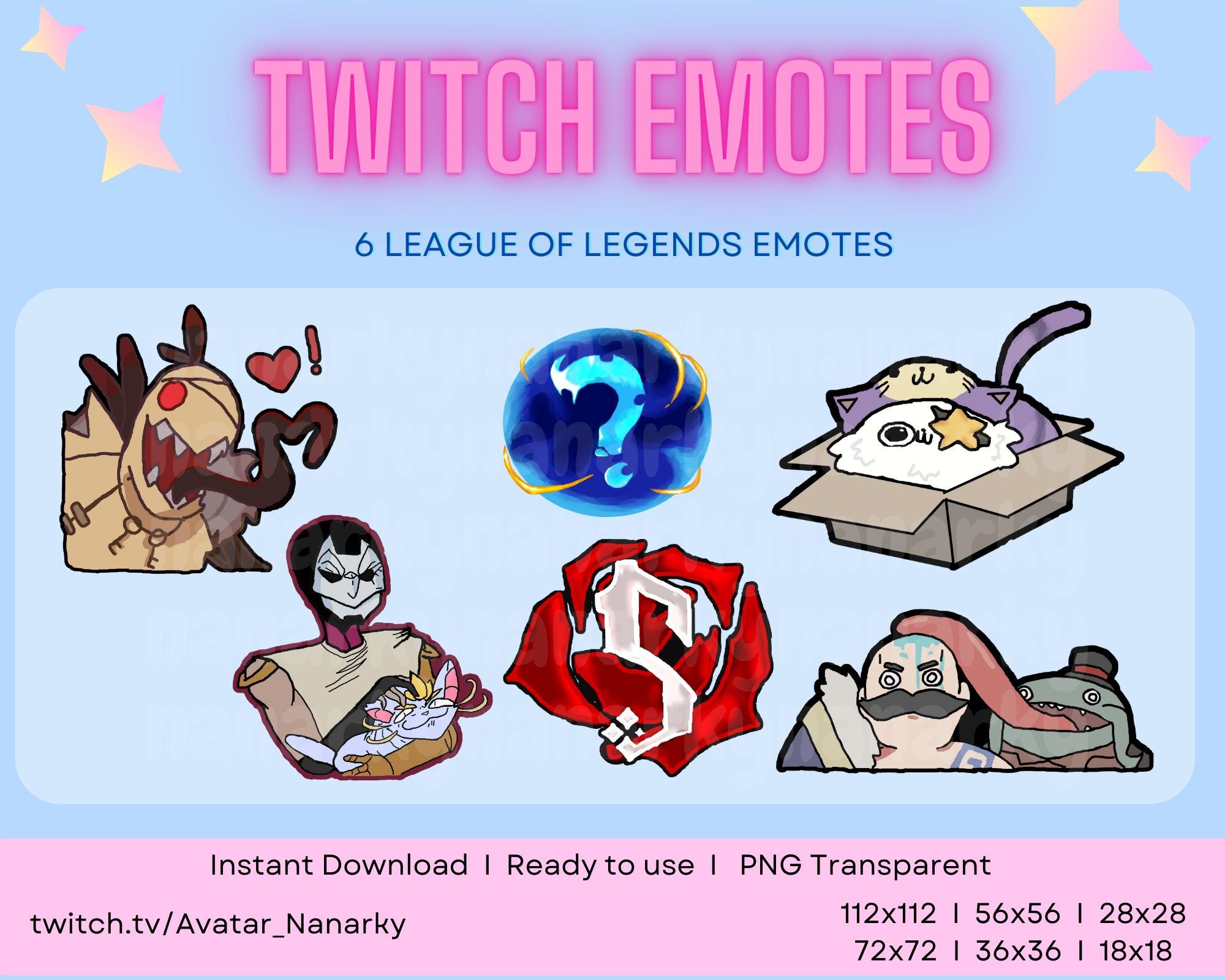 League of Legends Twitch Emotes, Instant Download for Twitch & Discord ...