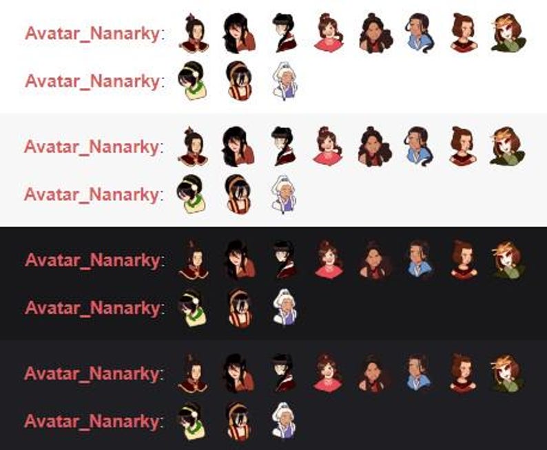 Avatar Girls Twitch Emote Avatar the Last Airbender Emote PNG ...