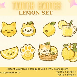 Kawaii Lemon Emotes Pack – Cute Twitch, Discord & Youtube Emoji Set ...