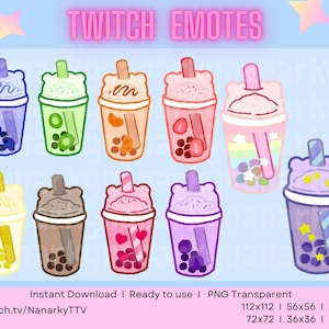 Adorable Boba Tea Emotes and Badges for Twitch, Discord, and More ...