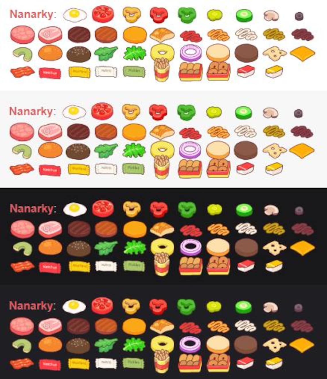 Make Your Own Burger Set - Customizable Fast Food Emotes for Twitch ...