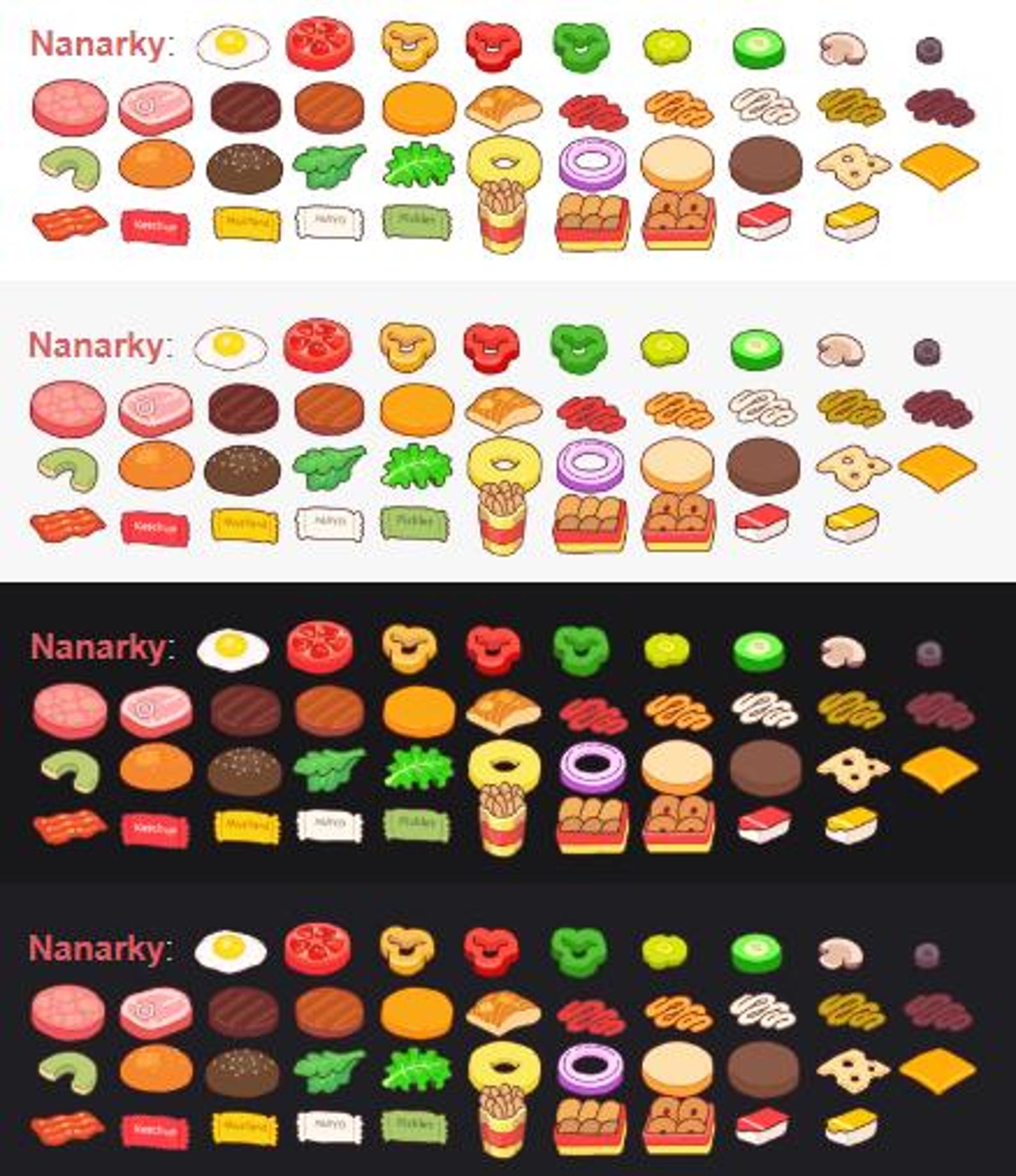 Make Your Own Burger Set - Customizable Fast Food Emotes for Twitch ...