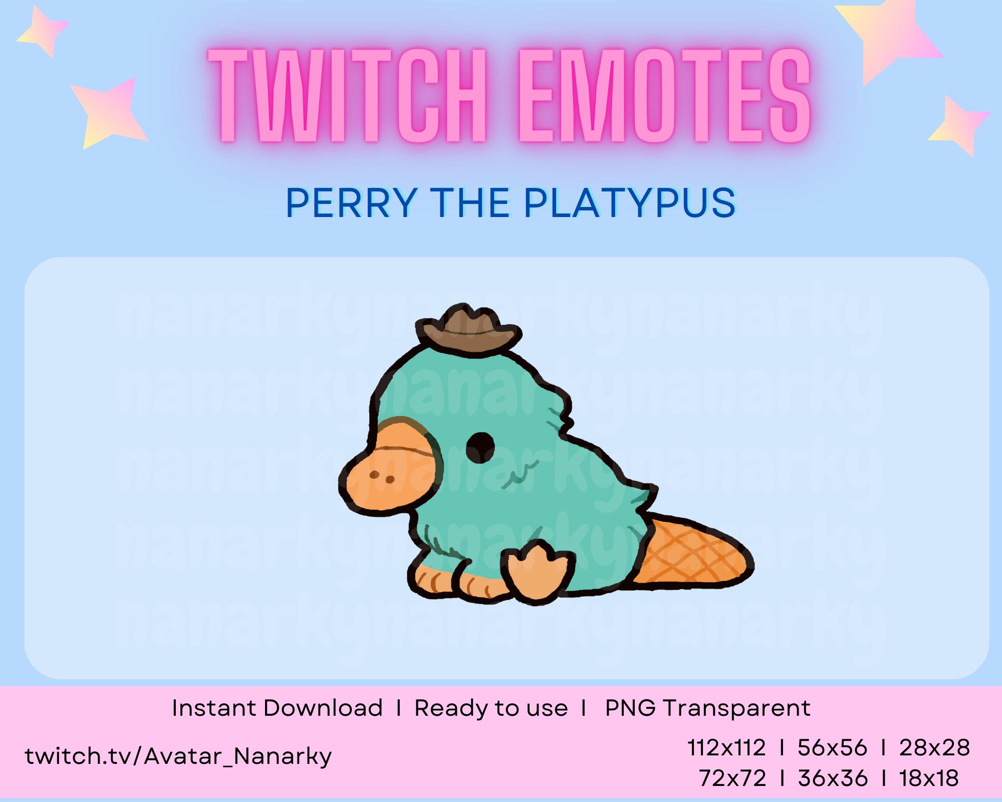 Perry the Platypus Twitch Emote | Kawaii Chibi Style Emote for ...