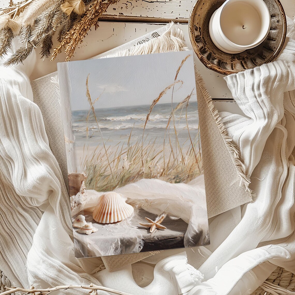 Beach-themed Hardcover Journal: Coastal Decor, Sea Shell Notebook ...
