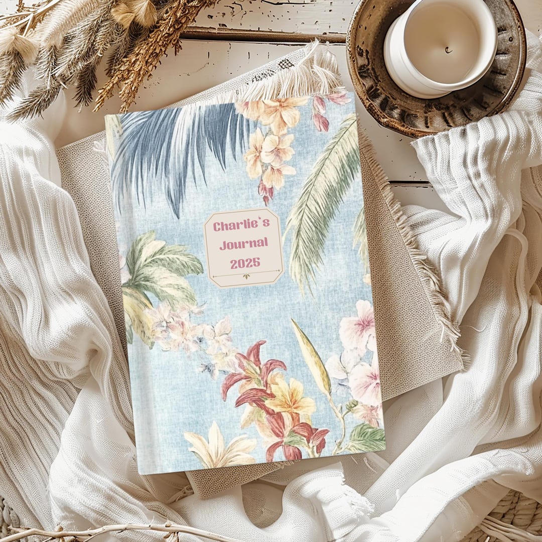 Personalized Tropical Journal: Custom Name Notebook, Floral Design - Etsy