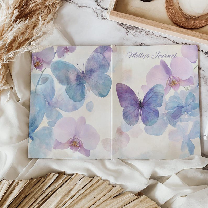 Customized Butterfly Name Journal, Gift for Daughter, Mom, Sister ...
