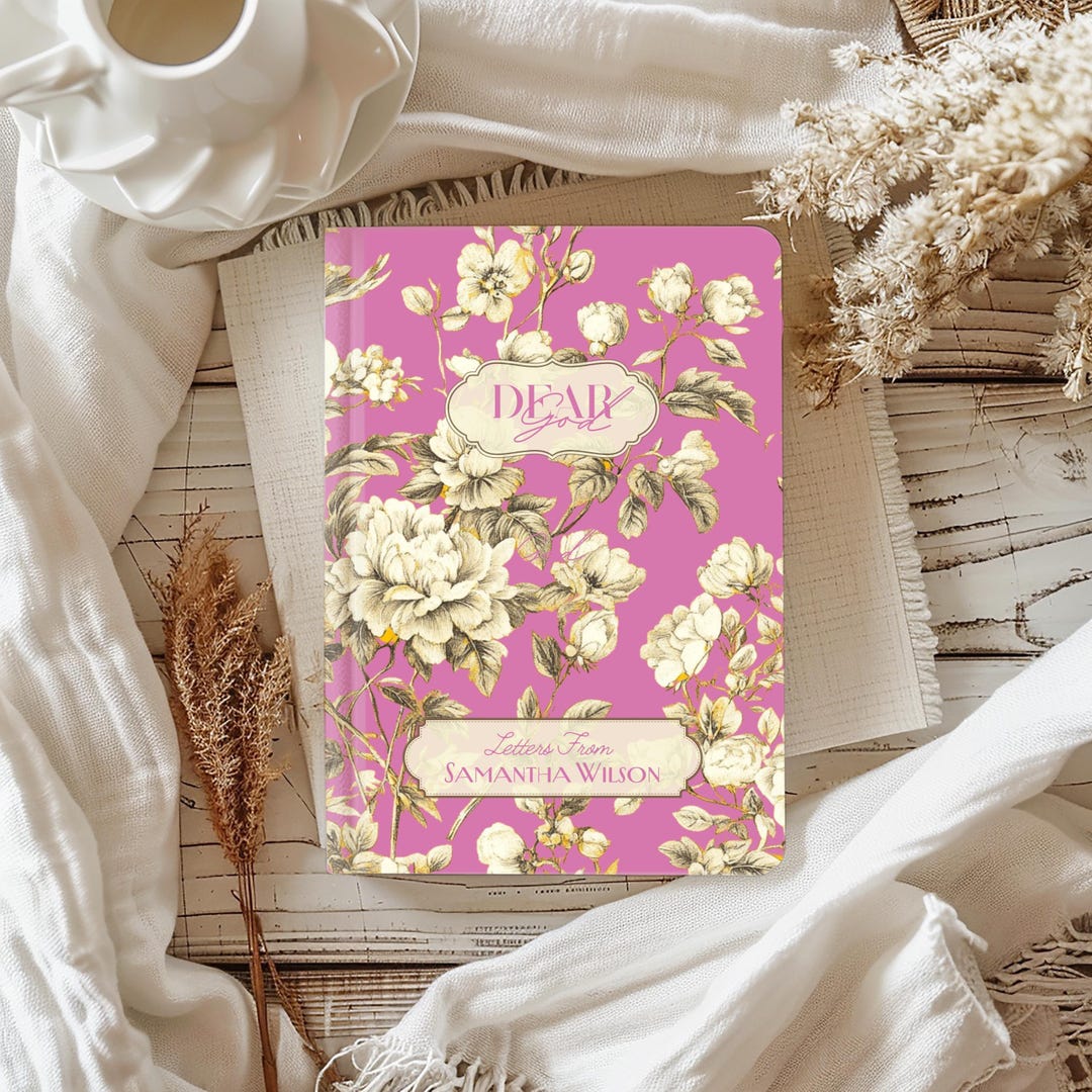 Customized Dear God Prayer Diary, Pink Floral Serenity Journal ...