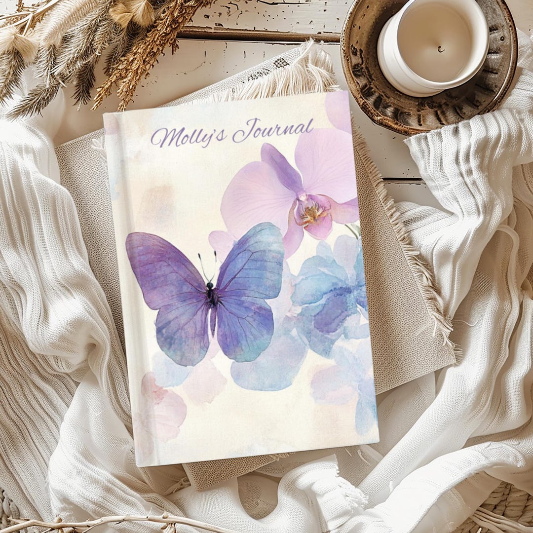Customized Butterfly Name Journal, Gift for Daughter, Mom, Sister ...