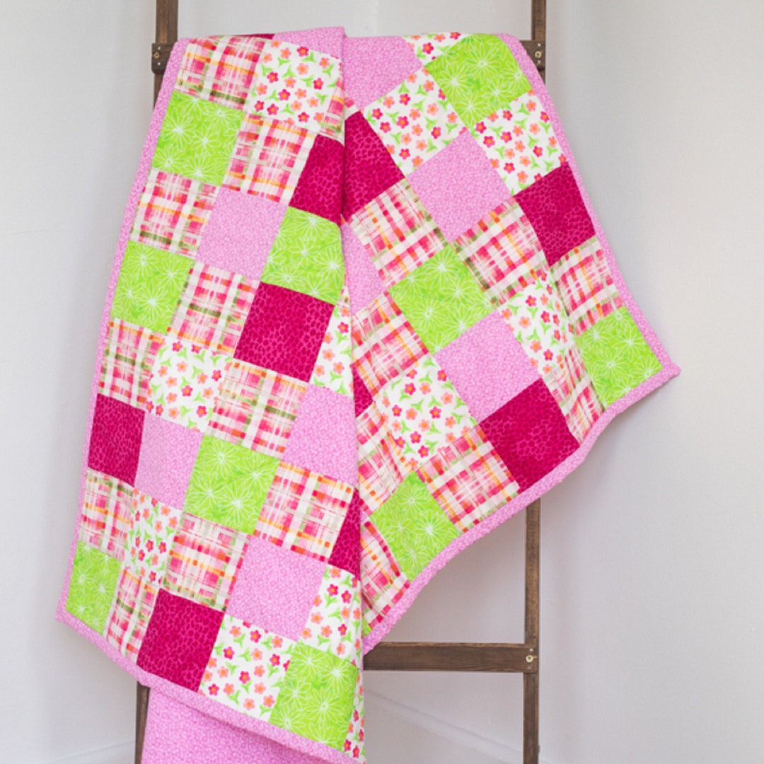 Beginner Quilt Pattern PDF – Easy Patchwork Quilt Pattern Instant ...