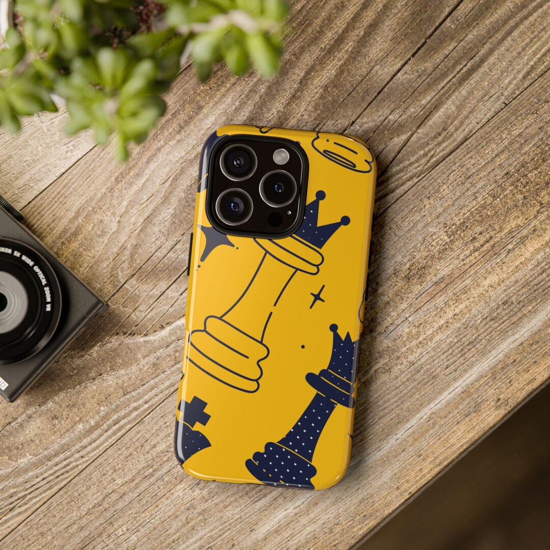 Phone Case, Chess Board Design - Blue and Yellow - Protective Iphone ...