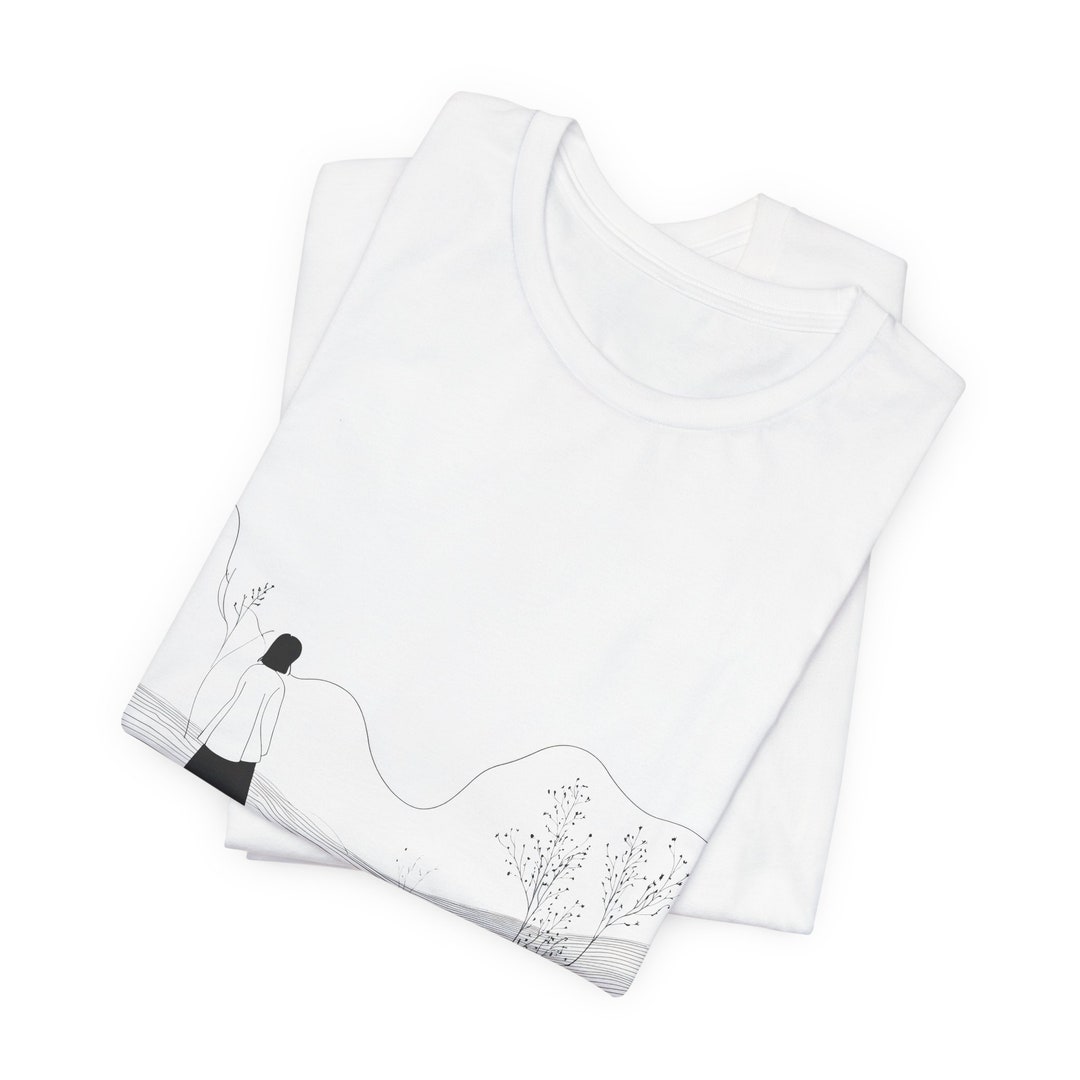 Minimalist Fine Line T-shirt Design Unisex Jersey Short Sleeve Tee - Etsy