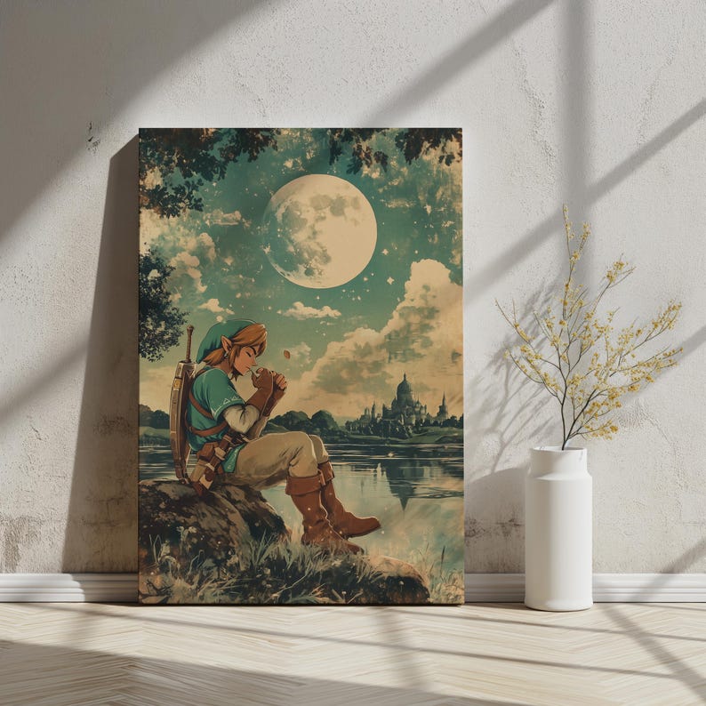 Zelda Gamer Poster | Link Art Print, Boys Bedroom Decor (digital ...