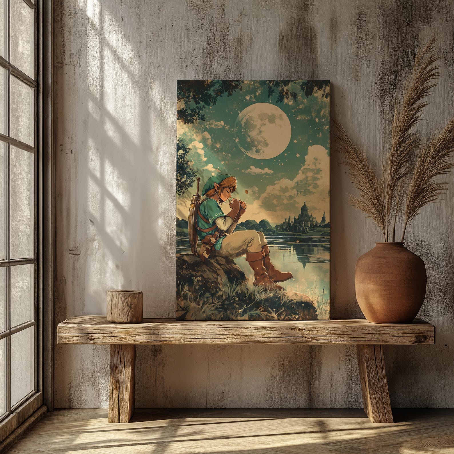 Zelda Gamer Poster | Link Art Print, Boys Bedroom Decor (digital ...