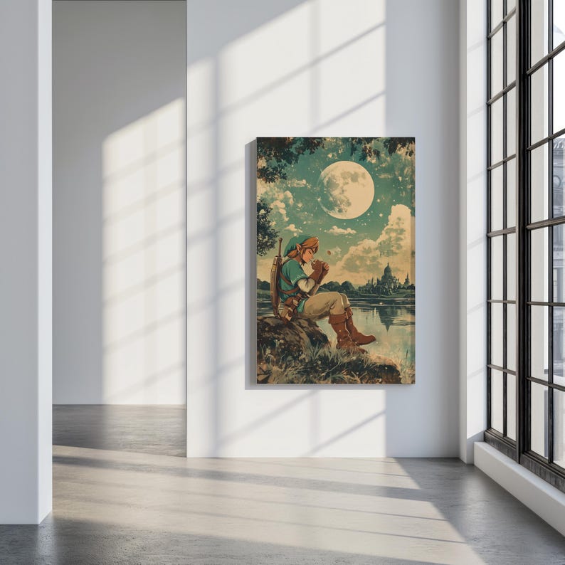 Zelda Gamer Poster | Link Art Print, Boys Bedroom Decor (digital ...