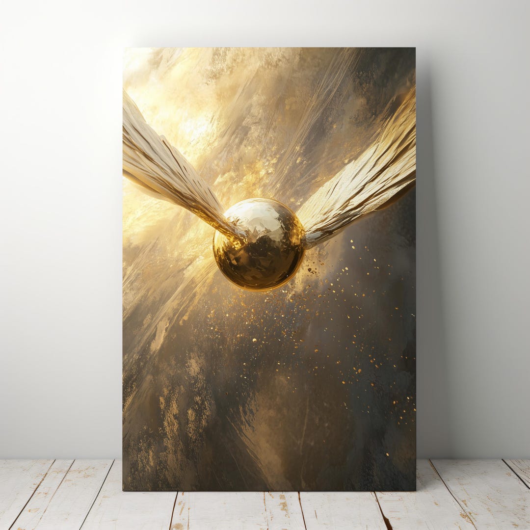 Harry Potter Snitch Digital Art Posters, Magical Hogwarts Wall Decor ...