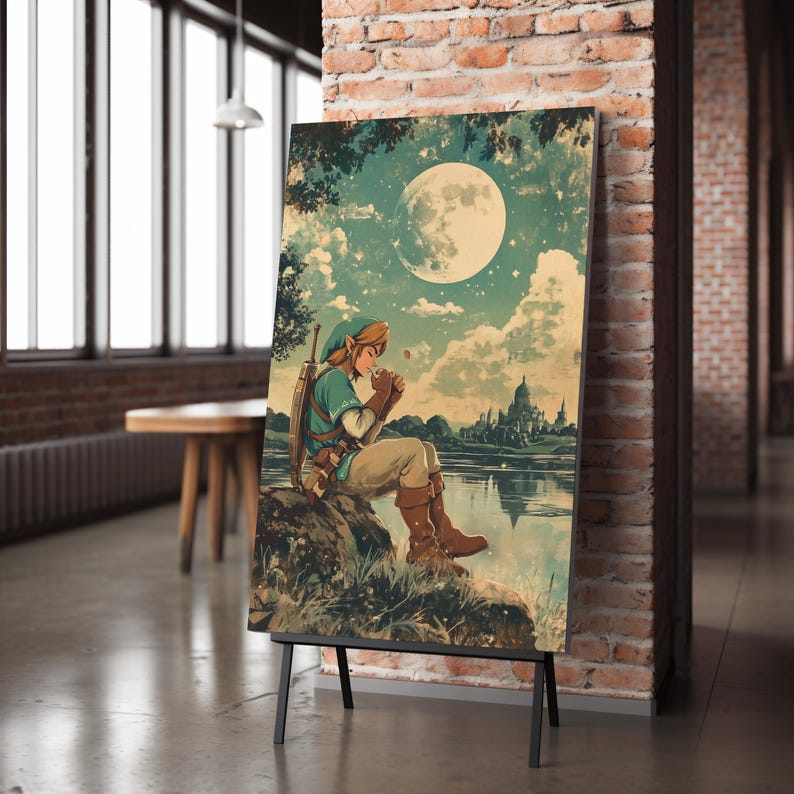 Zelda Gamer Poster | Link Art Print, Boys Bedroom Decor (digital ...