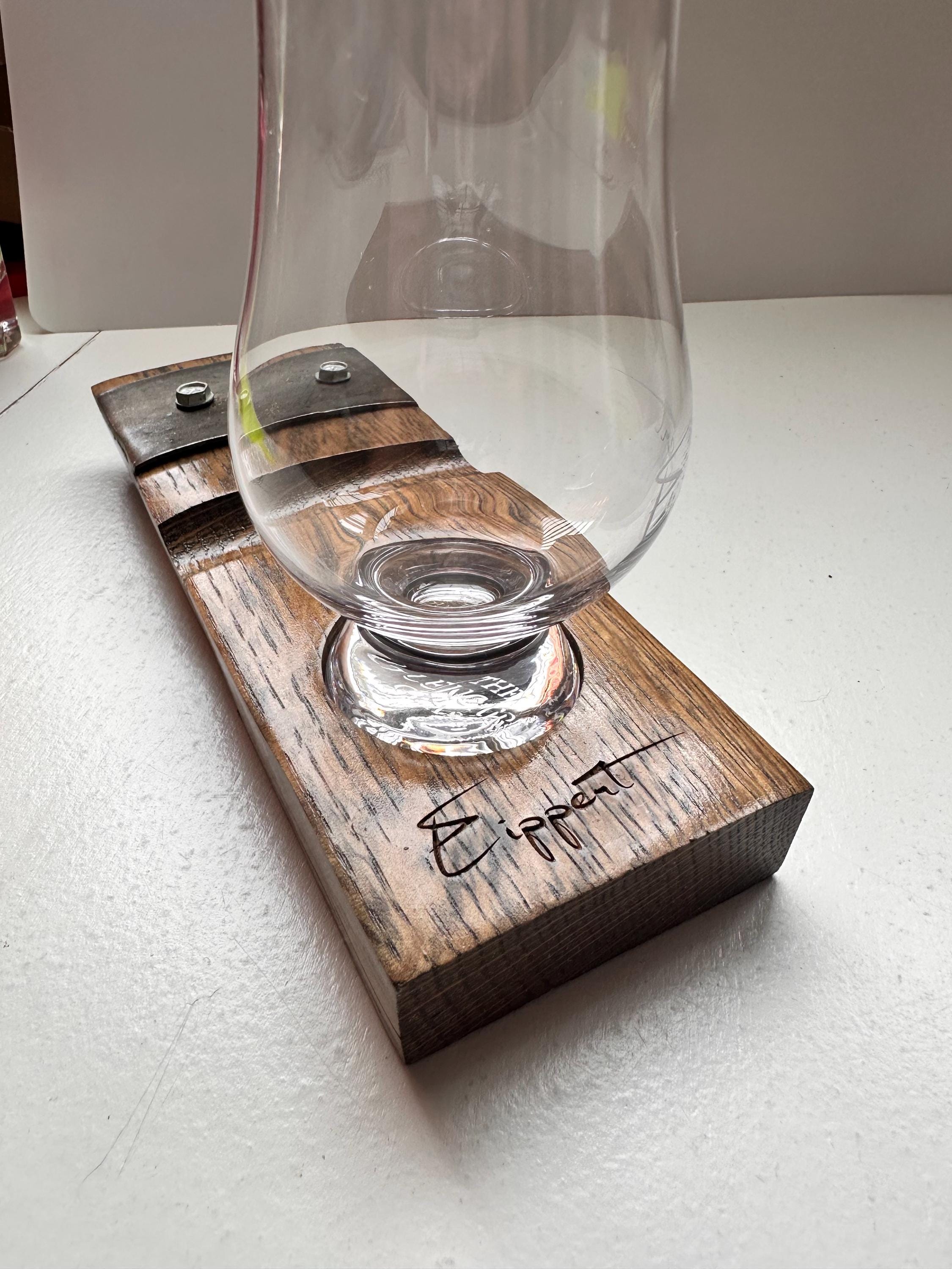 Personalized Reclaimed Whiskey Stave & Glencairn Glass Set - Etsy