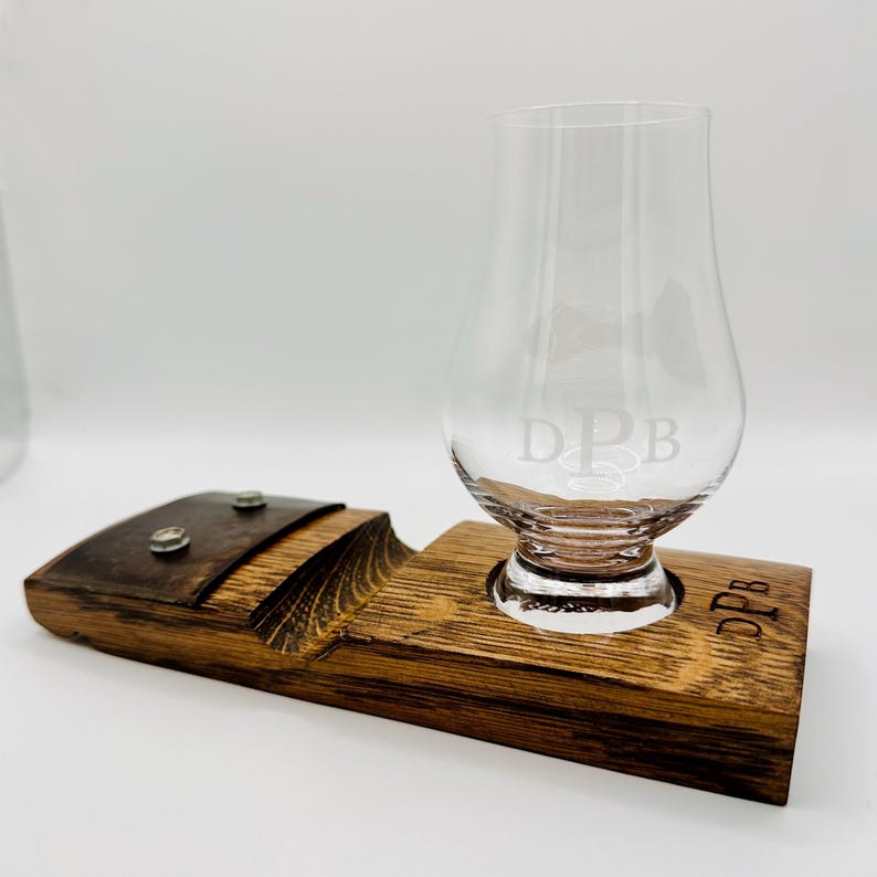 Personalized Reclaimed Whiskey Stave & Glencairn Glass Set - Etsy