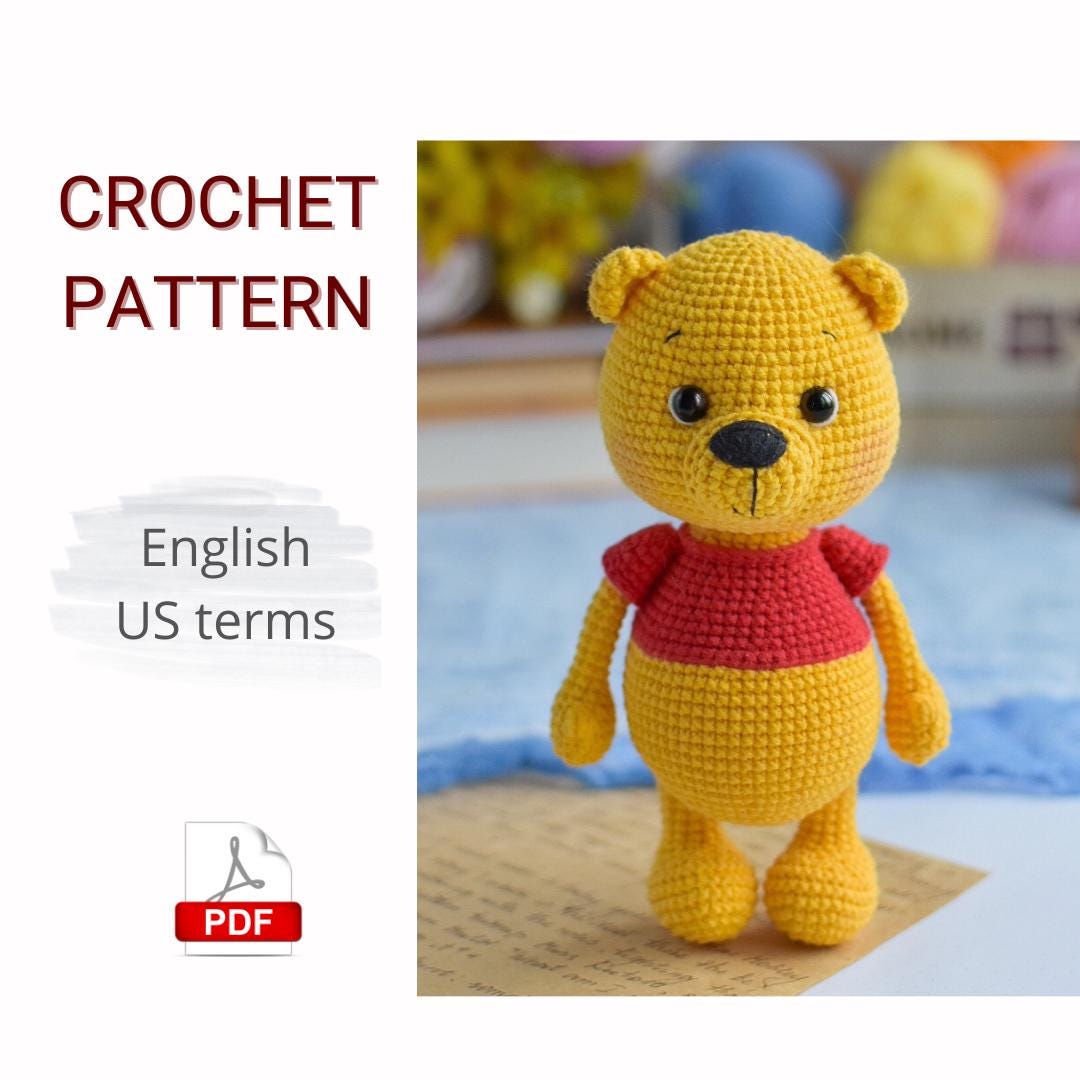 Crochet PATTERN PDF Crochet Cute Vinnie the Pooh / Amigurumi Yellow ...