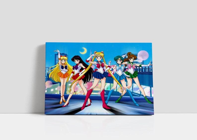 Sailor Moon Poster Magical Girls Animation Movie Canvas Print Wall Art ...