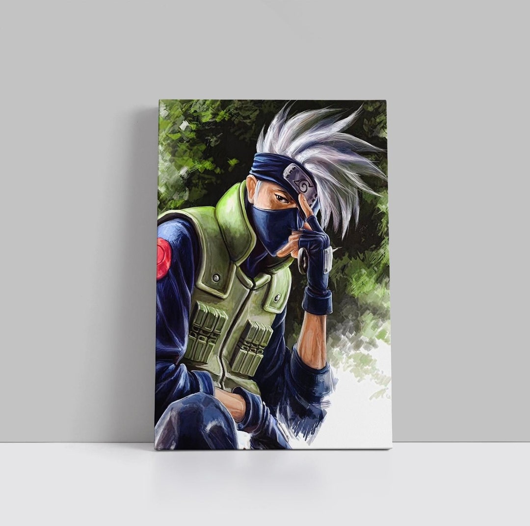 Kakashi Hatake Poster Naruto Anime Wall Art Gift for Anime Fans Canvas ...