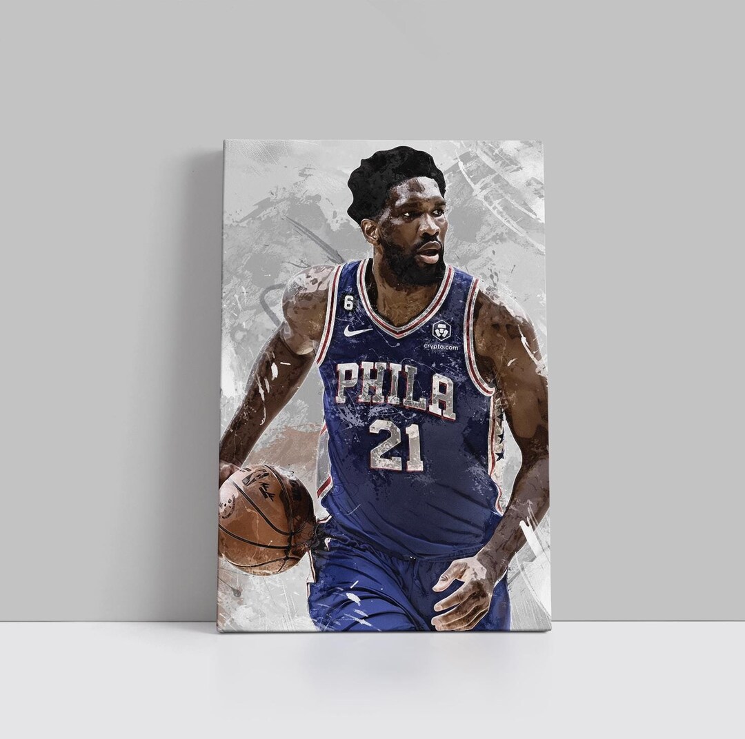 999 Joel Embiid Poster Philadelphia 76ers Wall Art Basketball Home ...